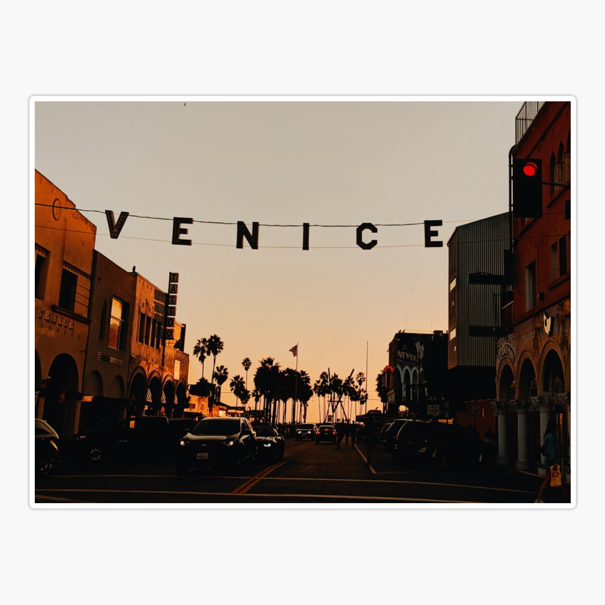 Maneki Venice Beach Sign Sticker, Phone Decal Water Bottle Stickers Car ...