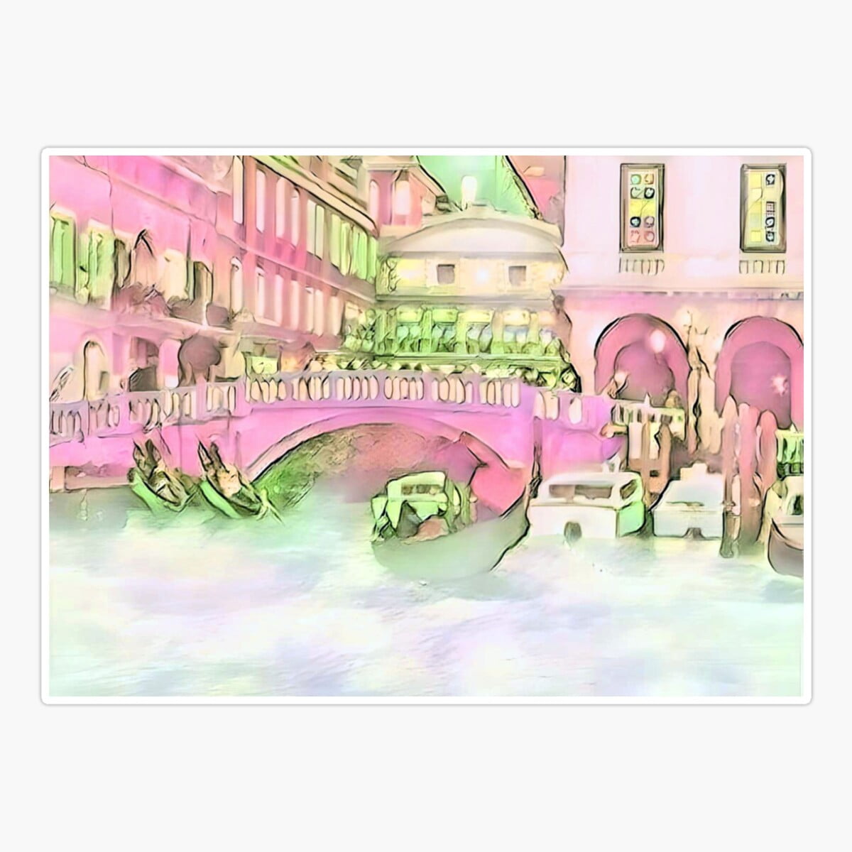 Maneki Venice In Pastels Sticker, Phone Decal Water Bottle Stickers Car ...