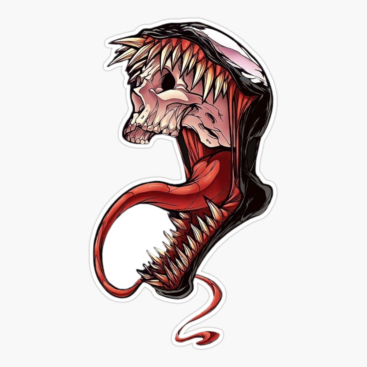 Maneki Venom Skull Sticker, Phone Decal Water Bottle Stickers Car ...