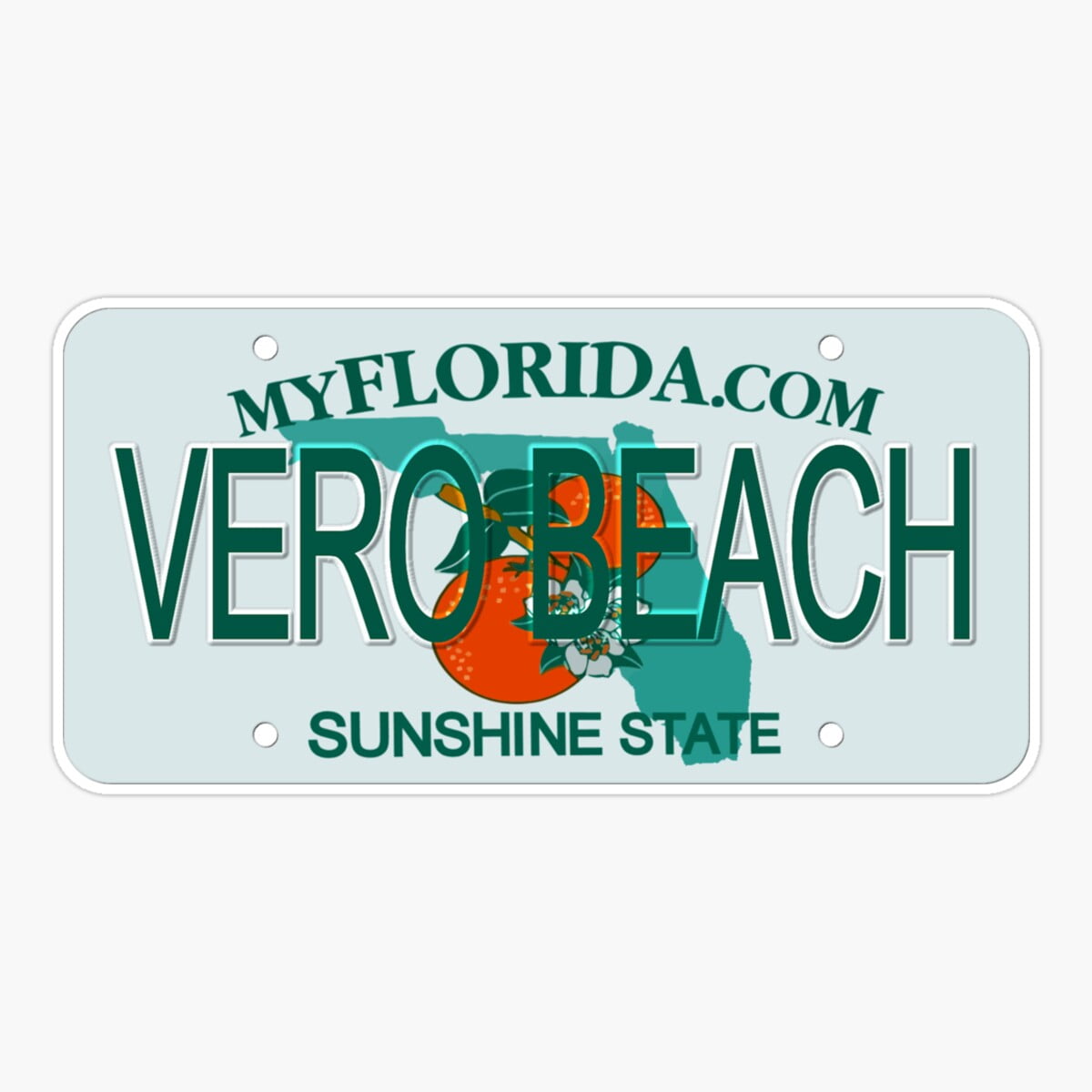 Maneki Vero Beach Florida License Plate Sticker, Phone Decal Water ...