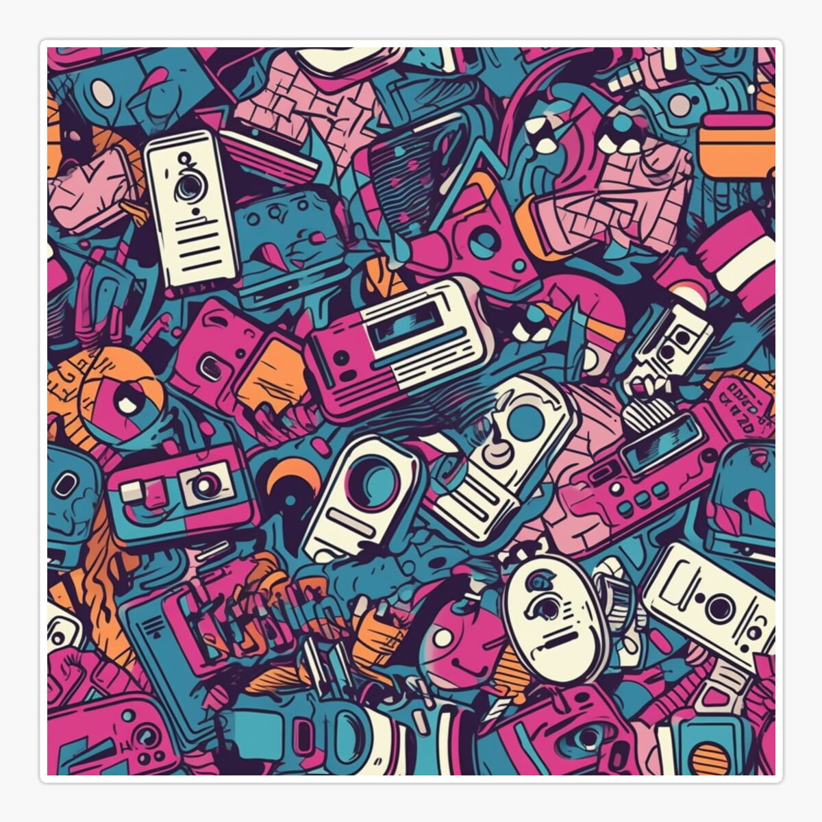 Maneki Vibrant Manga Burst Sticker, Phone Decal Water Bottle Stickers ...