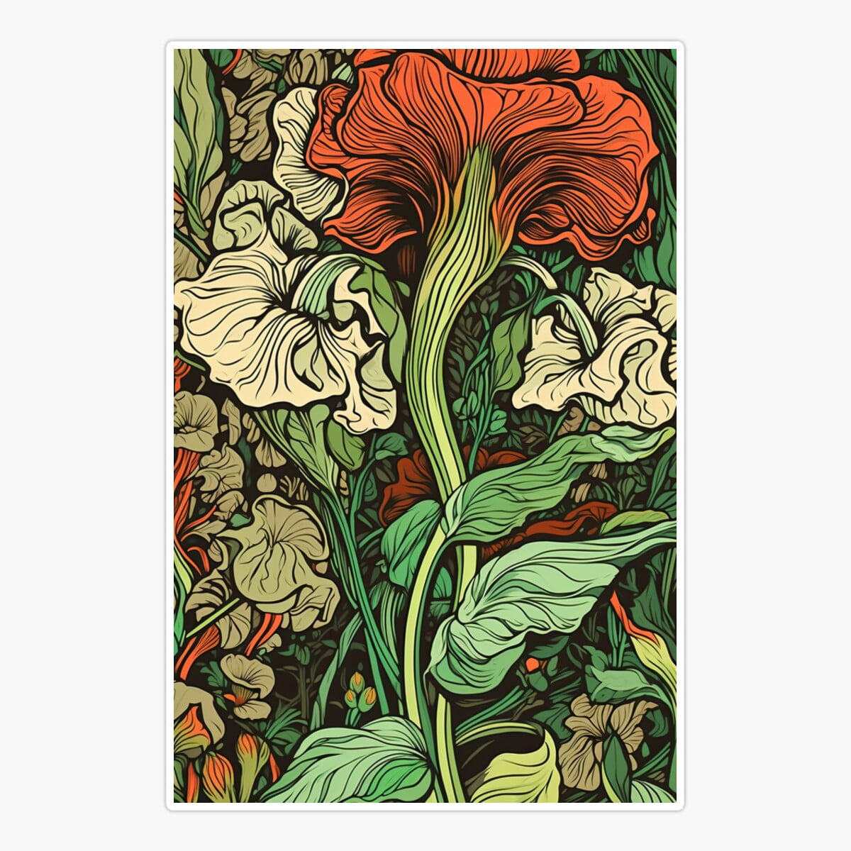 Maneki Vibrant Psychedelic Angel'S Trumpet Sticker, Phone Decal Water ...