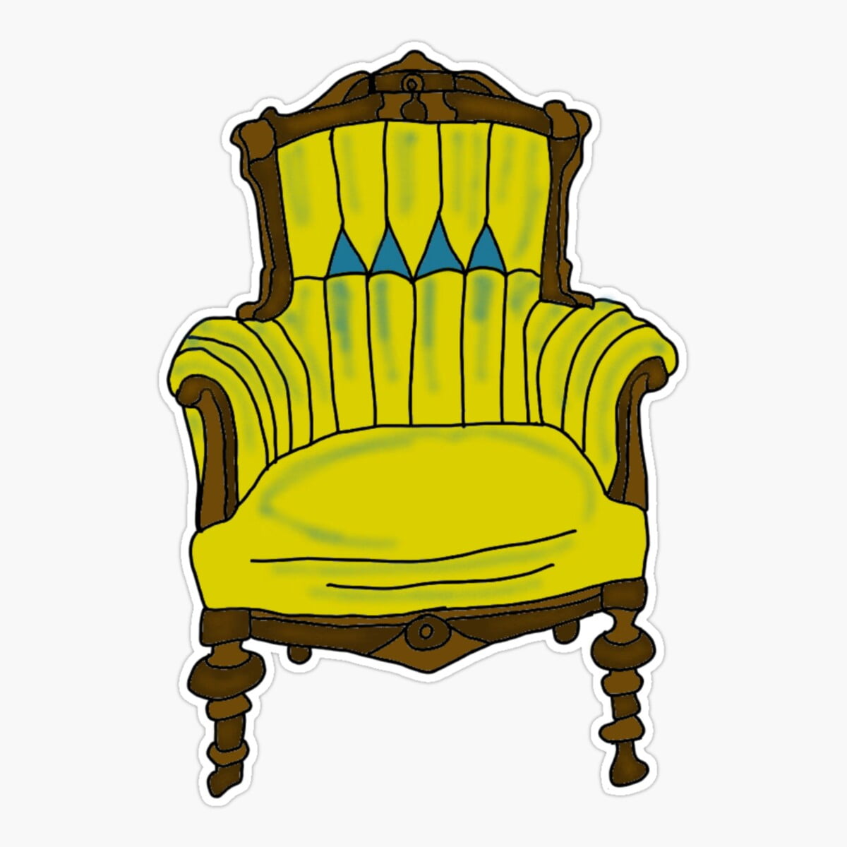 Maneki Victorian Chair Sticker Sticker, Phone Decal Water Bottle ...