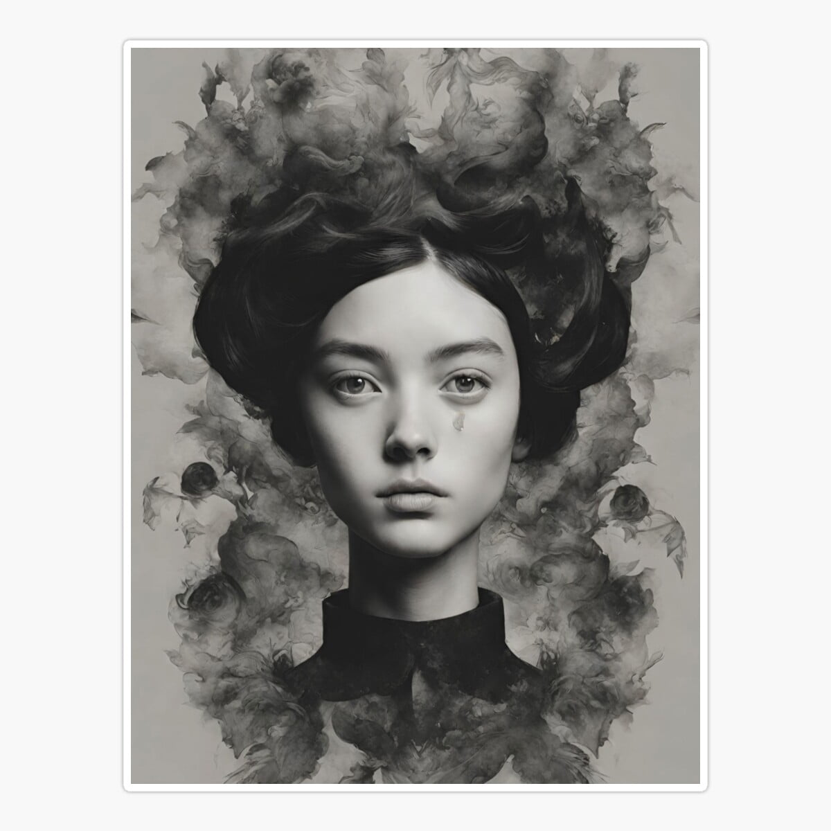 Maneki Victorian Dark Academia Portrait Sticker, Phone Decal Water ...