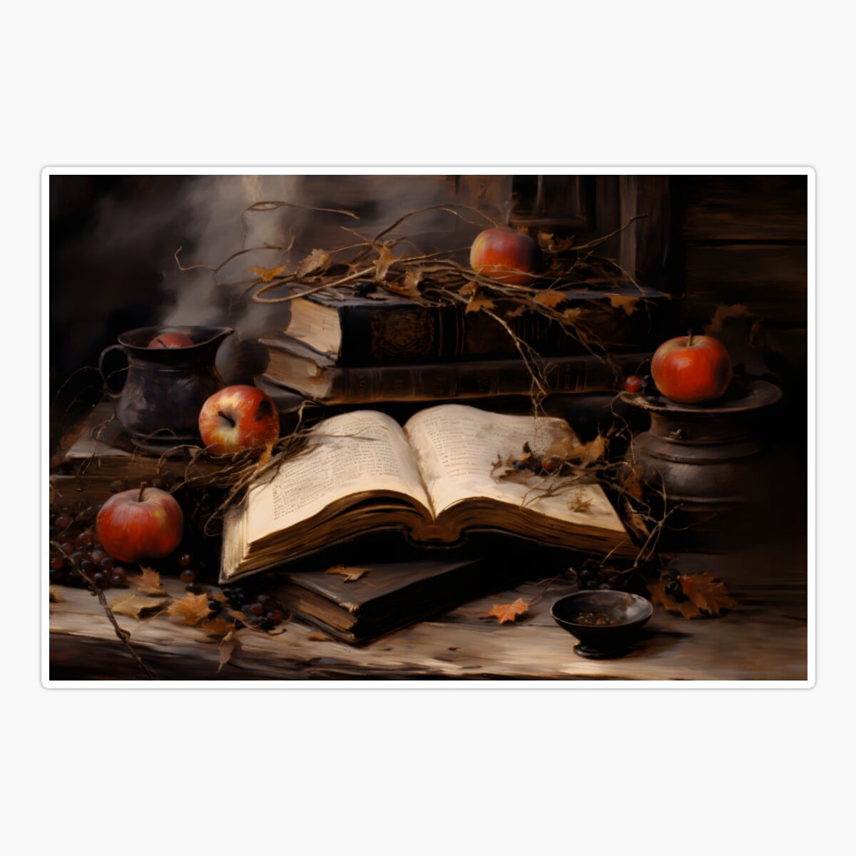 Maneki Victorian Still Life Art Print Sticker, Phone Decal Water Bottle ...