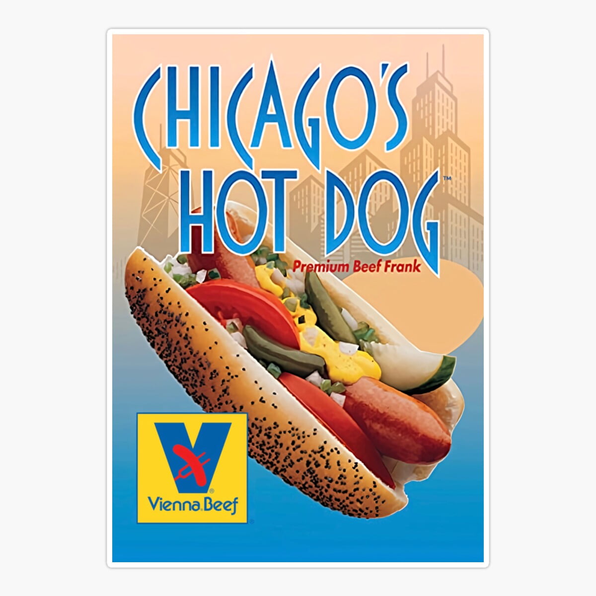 Maneki Vienna Beef Premium Beef Frank Poster Sticker, Phone Decal Water ...