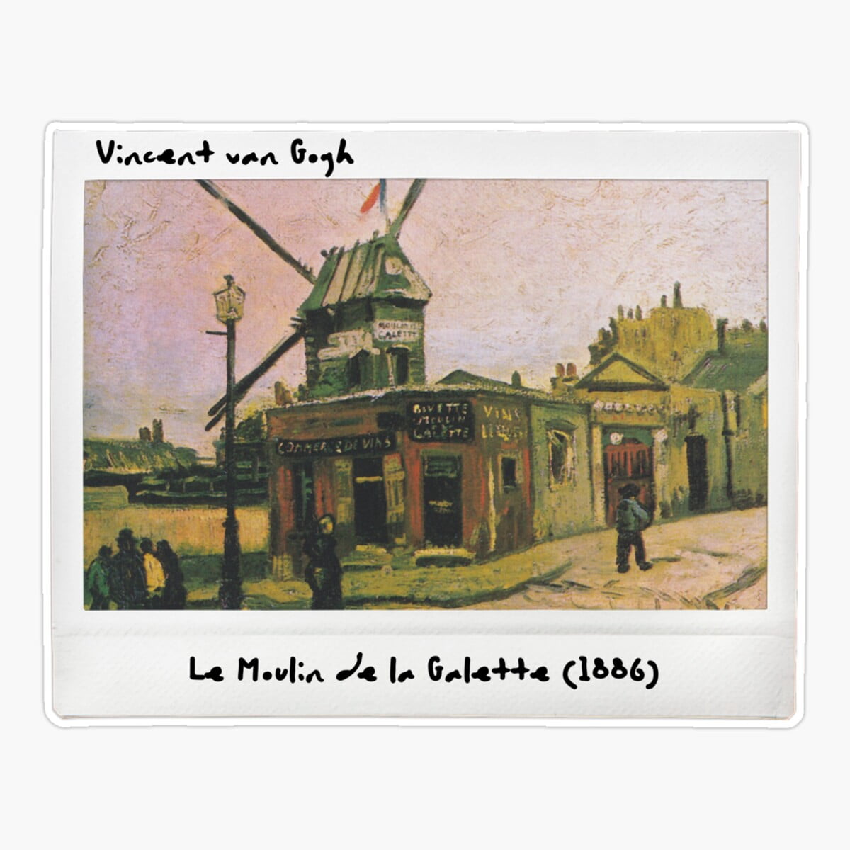 Maneki Vincent Van Gogh - Le Moulin De La Galette - 1886 Sticker, Phone ...