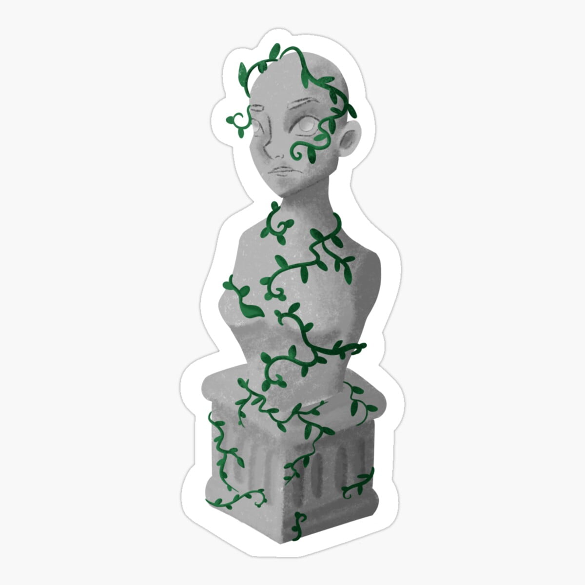 Maneki Vine Covered Statue Sticker, Phone Decal Water Bottle Stickers ...