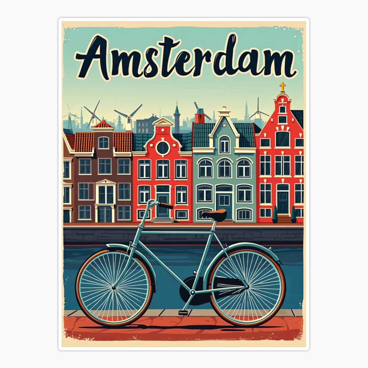 Maneki Vintage Amsterdam Capital Of The Netherlands Sticker, Phone ...