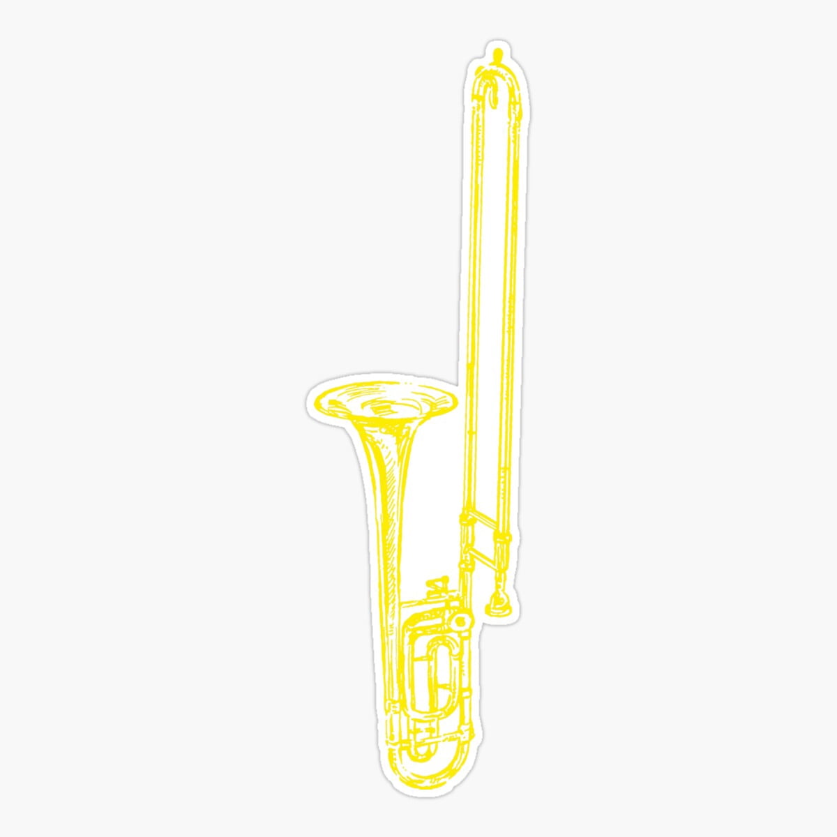 Maneki Vintage Art Trombone Gift For Trombonist Sticker, Phone Decal ...