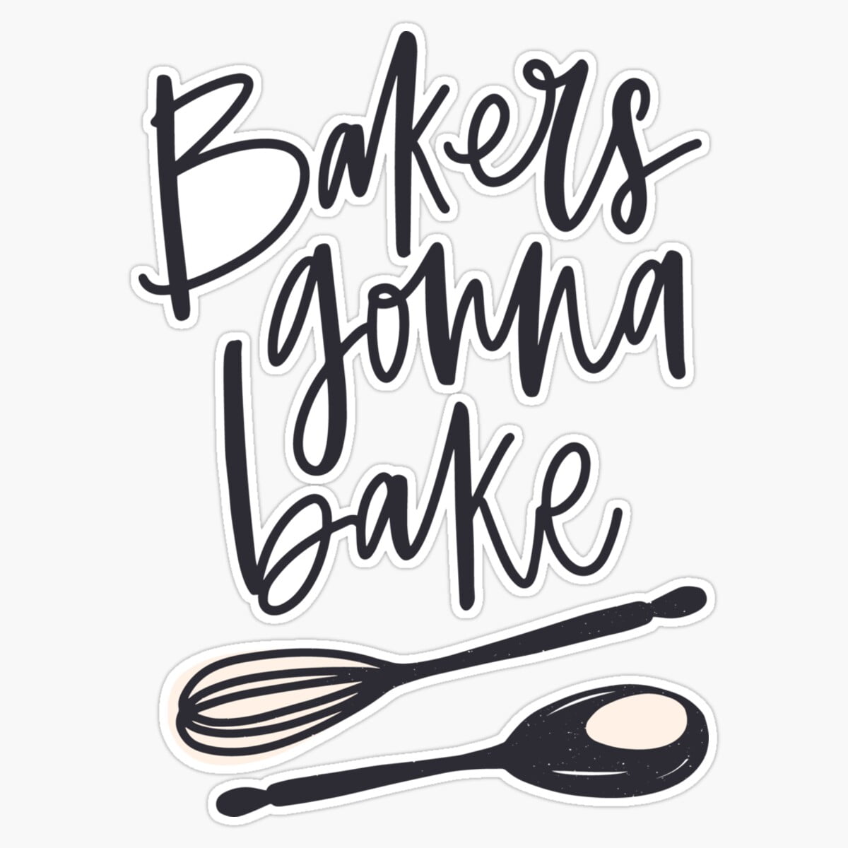 Maneki Vintage Bakers Gonna Bake Cursive Typography Er, Phone Decal ...
