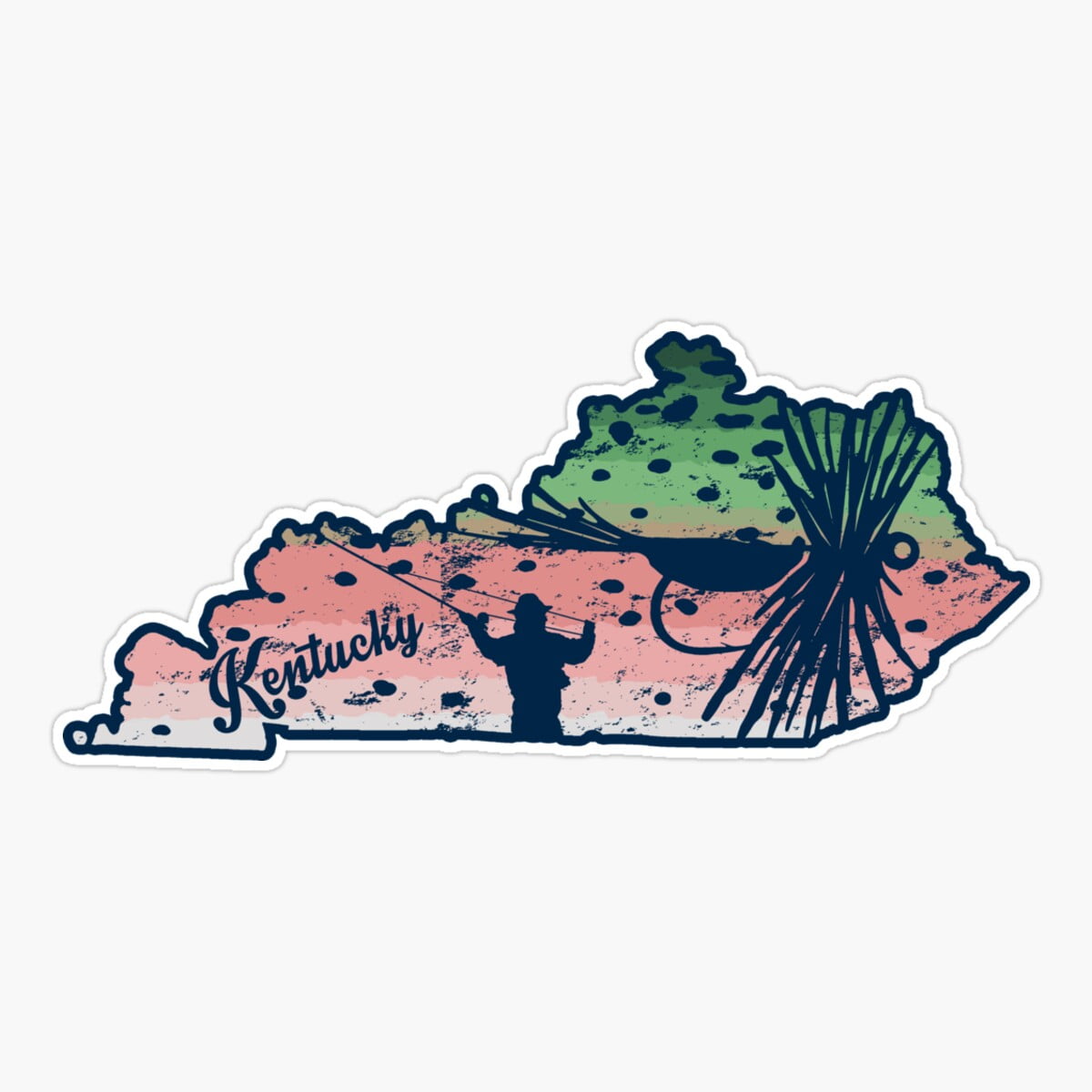 Maneki Vintage Big Ly Distressed Rainbow Trout Steelhead Kentucky Ly Ishing Er, Phone Decal ...