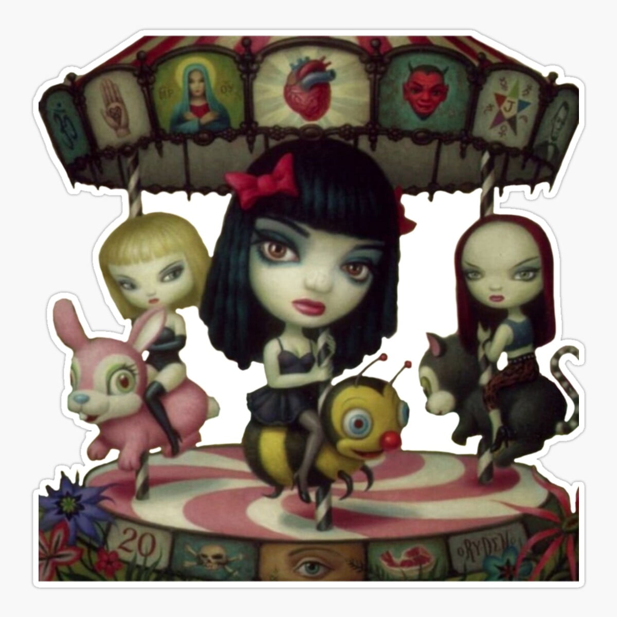 Maneki Vintage Bikini Kill Art Sticker, Phone Decal Water Bottle ...