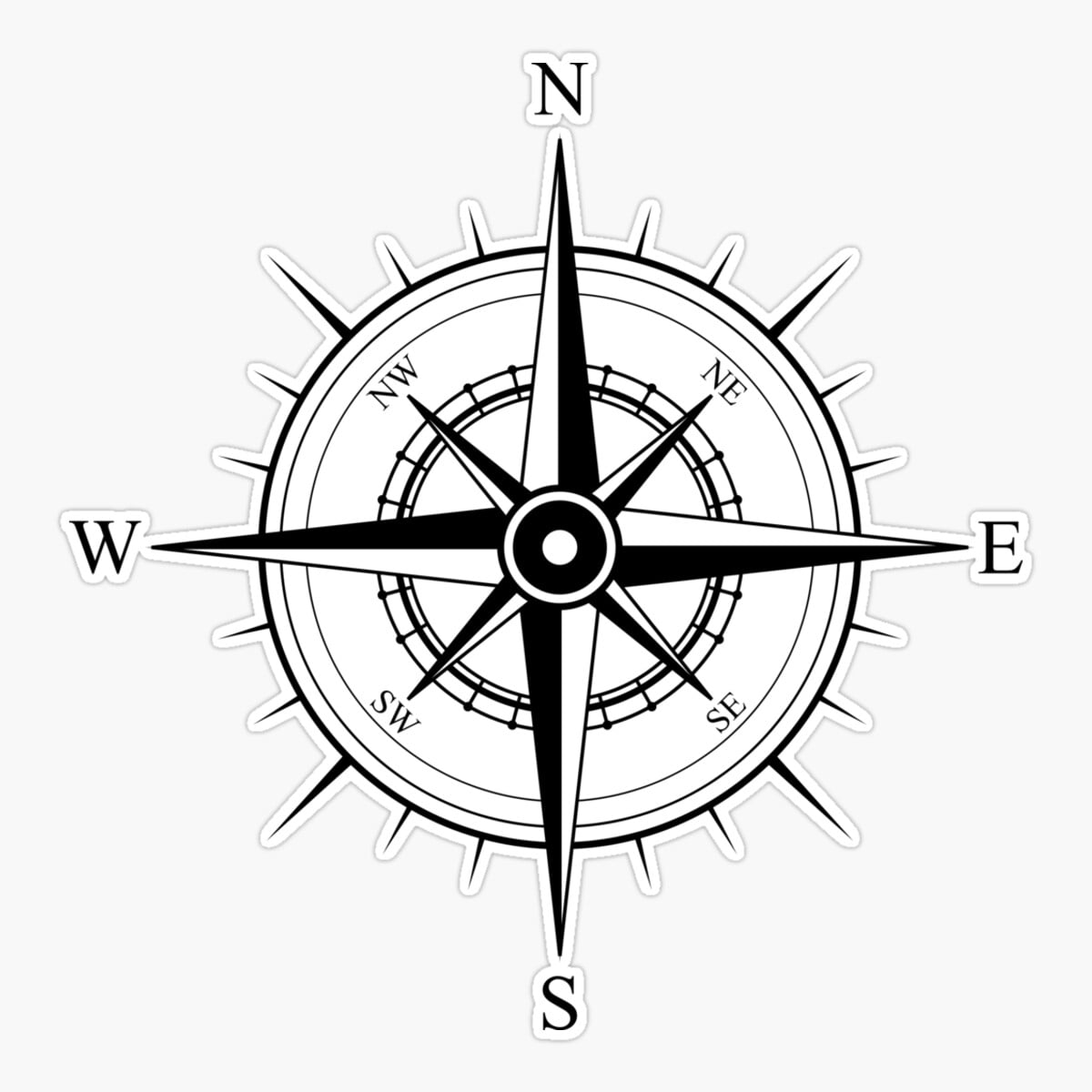 Maneki Vintage Black Travel Adventure Comp Map Guide Sticker, Phone ...