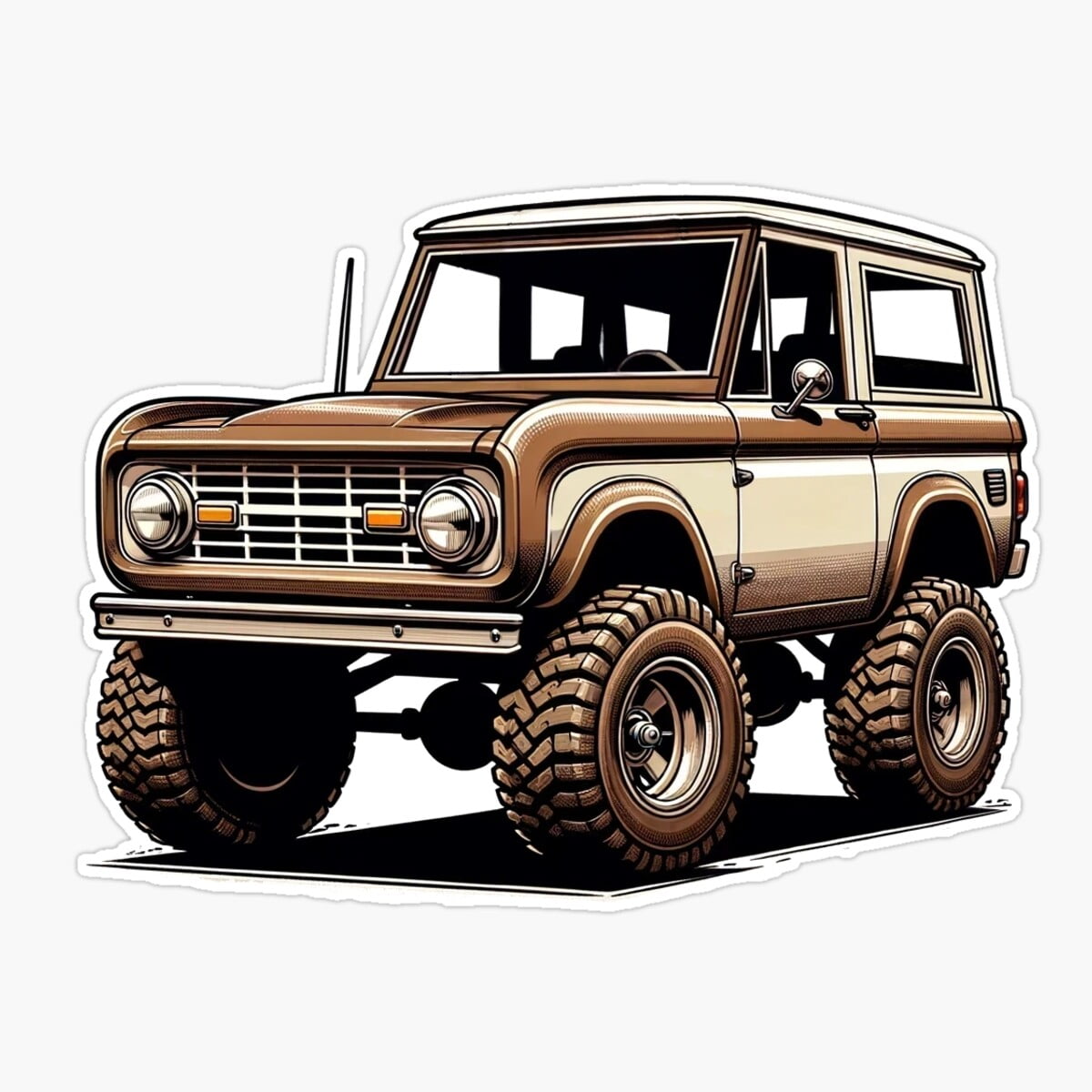 Maneki Vintage Bronco Adventure Sticker, Phone Decal Water Bottle ...
