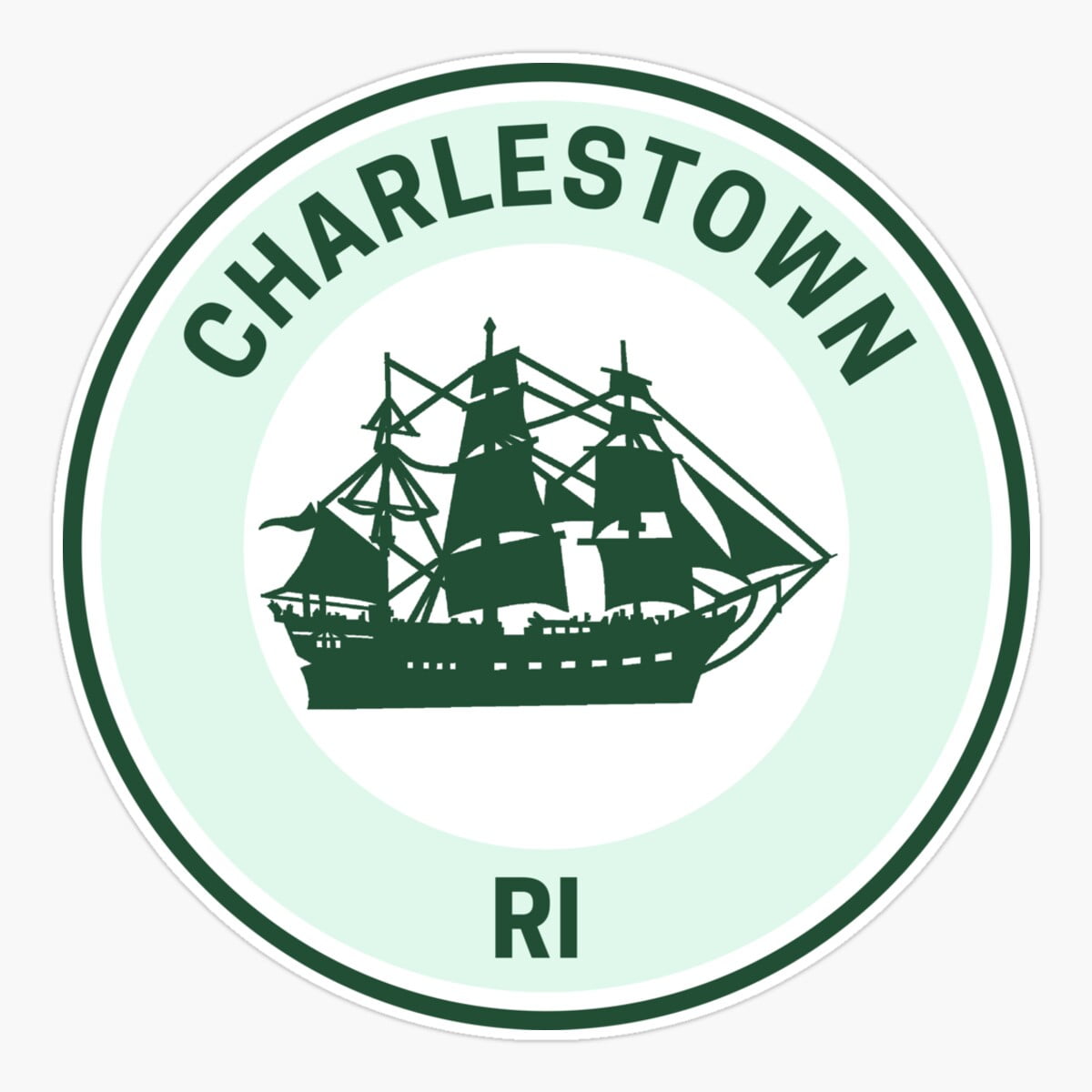 Maneki Vintage Charlestown Rhode Island Sticker, Phone Decal Water ...