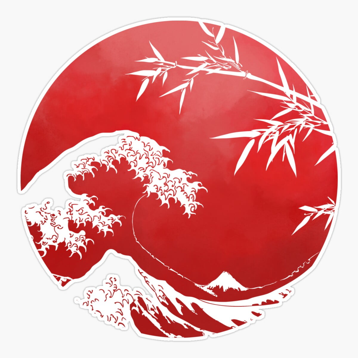 Maneki Vintage Comic Japanese Flag With Great Wave Off Kanagawa And ...