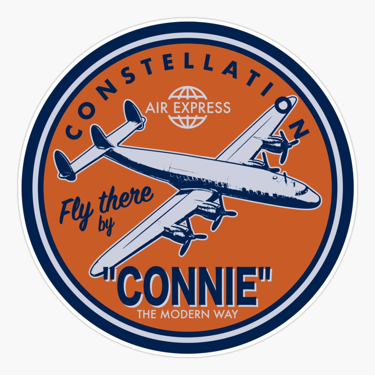 Maneki Vintage Constellation Airliner Sticker, Phone Decal Water Bottle ...