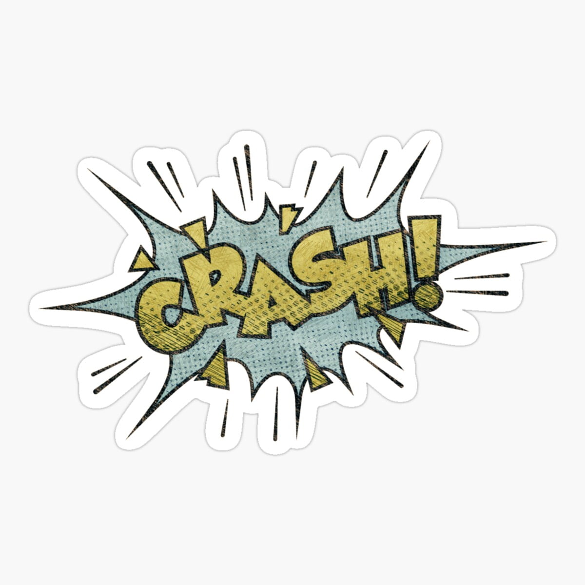 Maneki Vintage Crash Comic Sound Sticker, Phone Decal Water Bottle ...