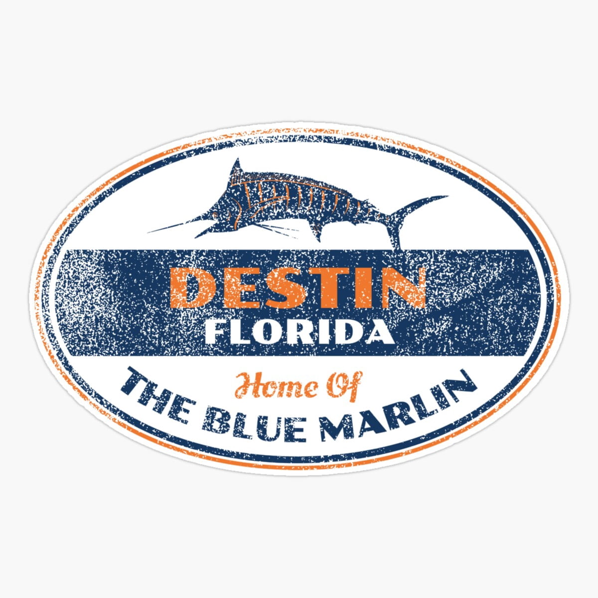 Maneki Vintage Destin Florida Blue Marlin Sticker, Phone Decal Water ...