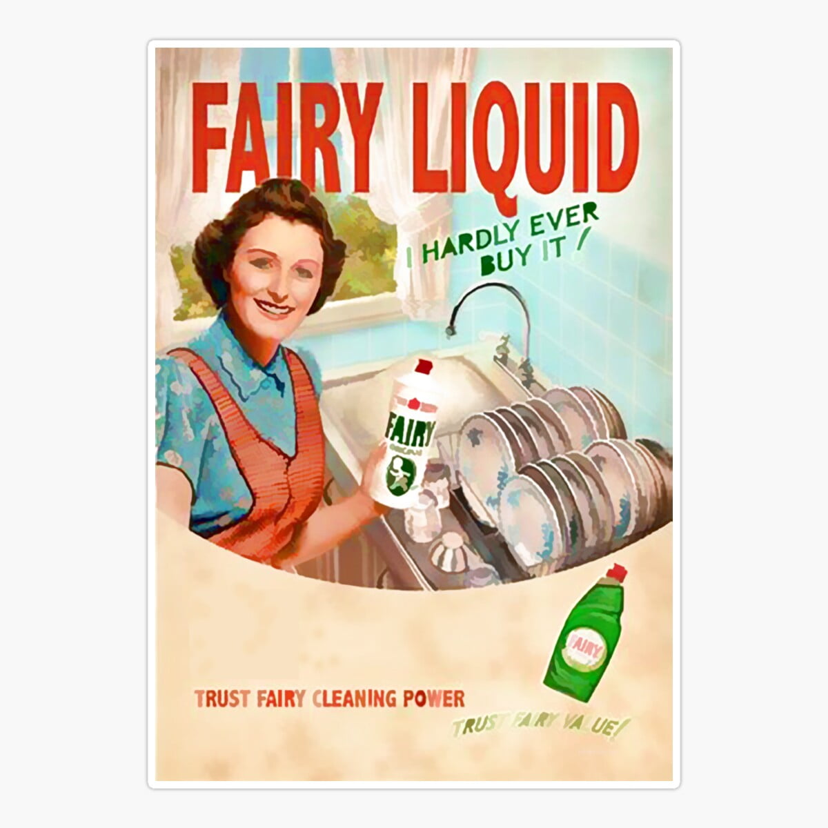Maneki Vintage Dishwashing Liquid Advert - Circa 1950'S Sticker, Phone ...