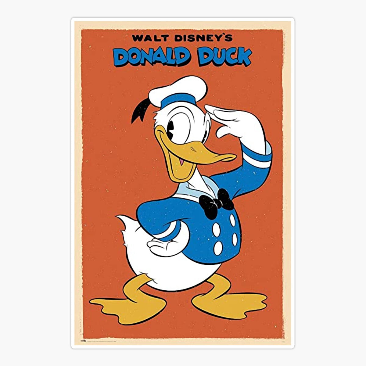 Maneki Vintage Donald Duck Retro Cartoon 90S Sticker, Phone Decal Water ...