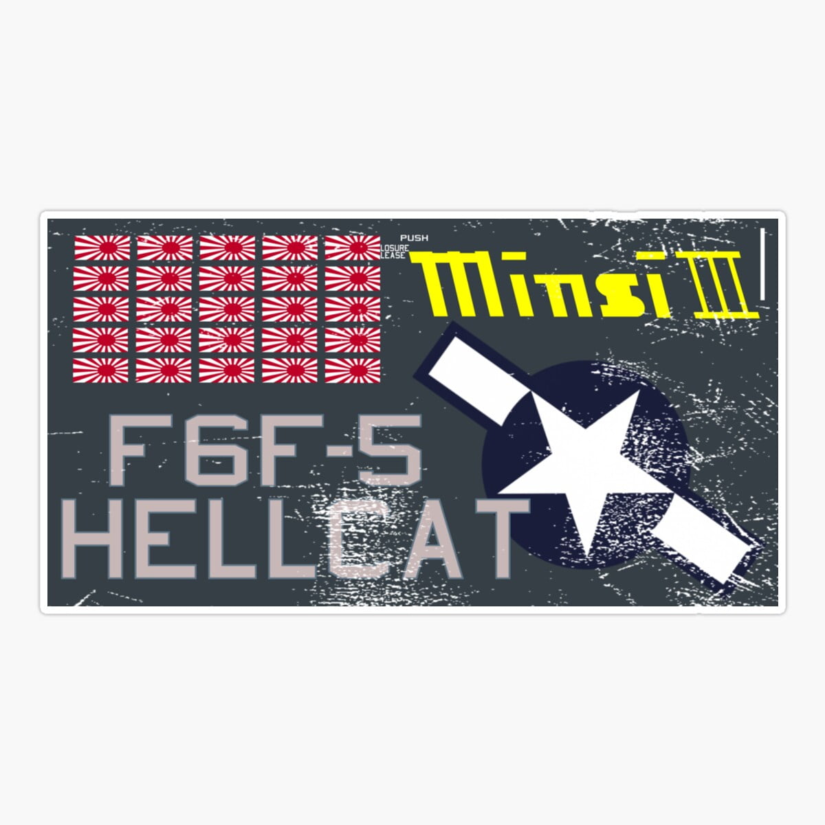 Maneki Vintage F6F Hellcat Noseart - Minsi Iii Sticker, Phone Decal ...