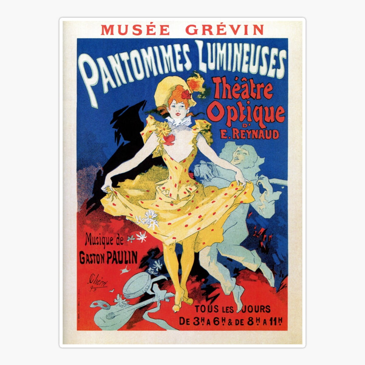 Maneki Vintage Film History French Art Nouveau Jules Cheret Sticker ...