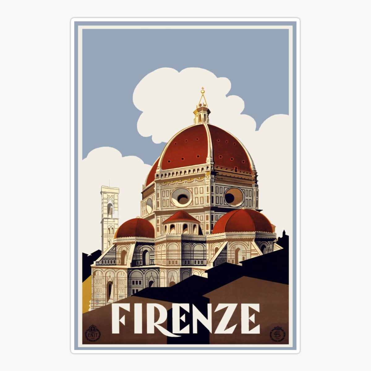 Maneki Vintage Firenze 1930 Travel Advertisement - Enhanced Florence ...