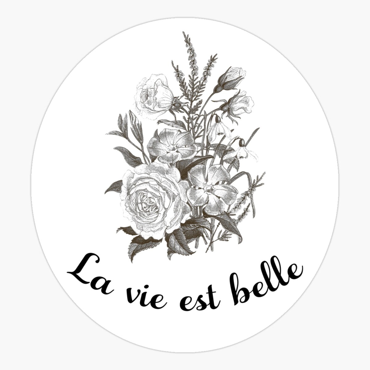 Maneki Vintage Floral Botanical La Vie Est Belle Art Cottagecore ...