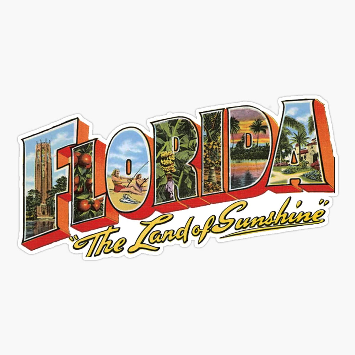 Maneki Vintage Florida Sticker, Phone Decal Water Bottle Stickers Car ...