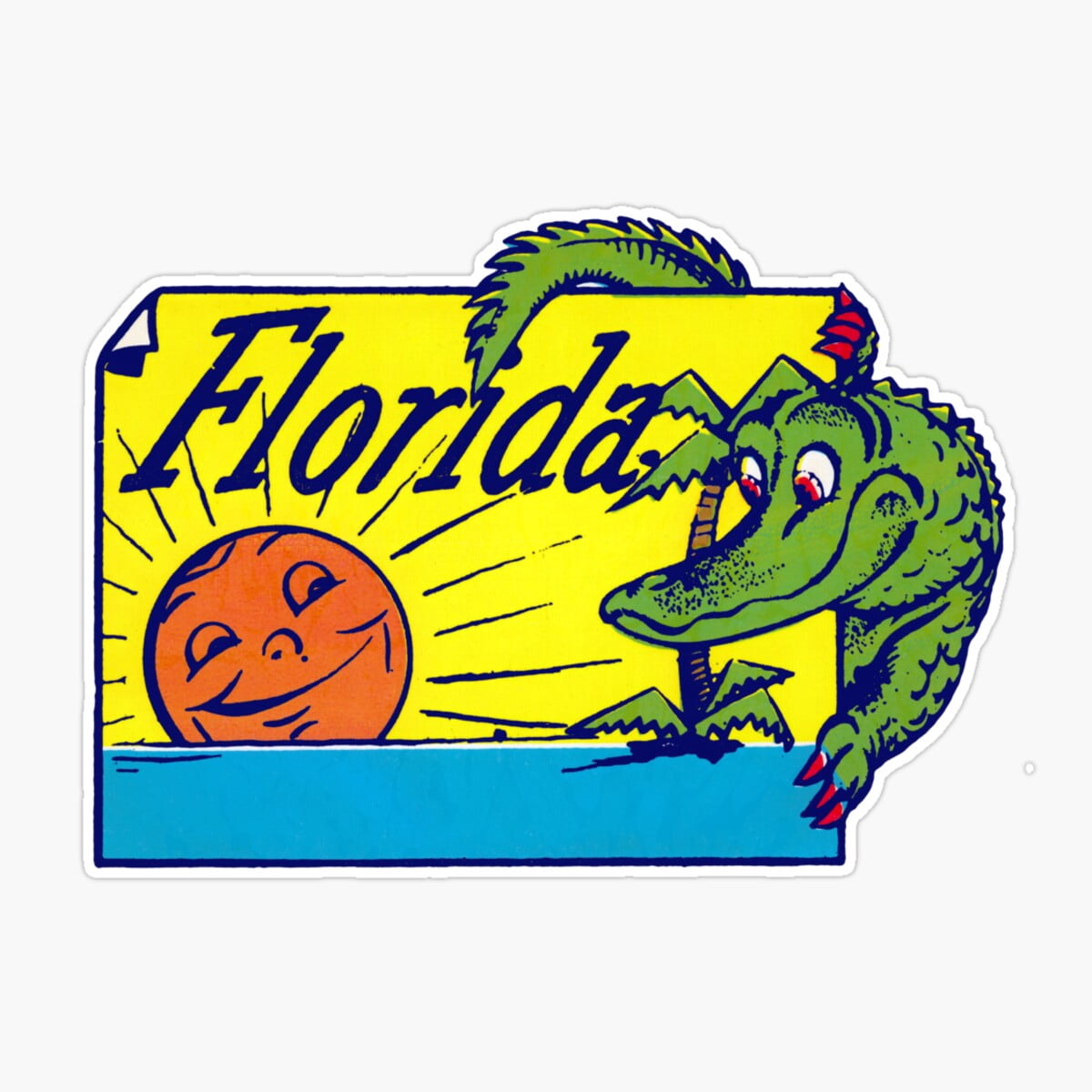 Maneki Vintage Florida Sticker, Phone Decal Water Bottle Stickers Car ...