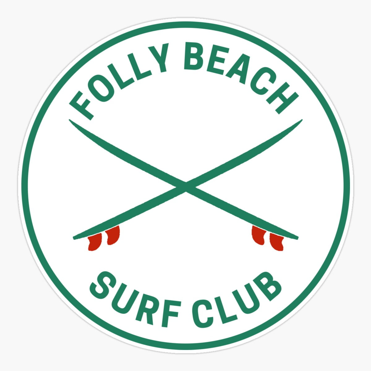 Maneki Vintage Folly Beach Surf Club Sticker, Phone Decal Water Bottle ...
