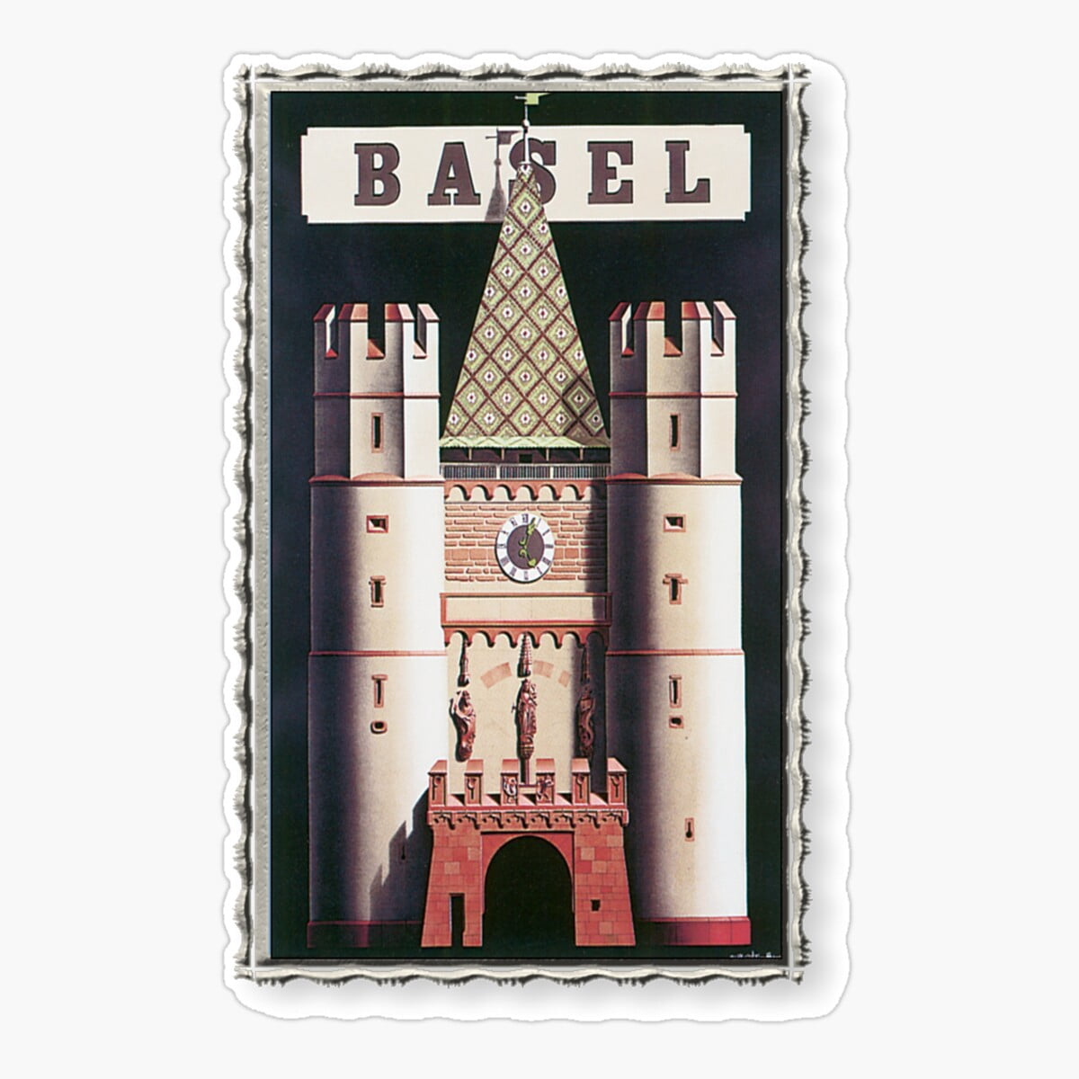 Maneki Vintage Framed Art Basel Switzerland Sticker, Phone Decal Water ...