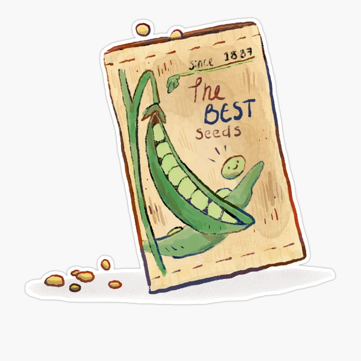 Maneki Vintage Garden Pea Seed Packet Sticker, Phone Decal Water Bottle ...