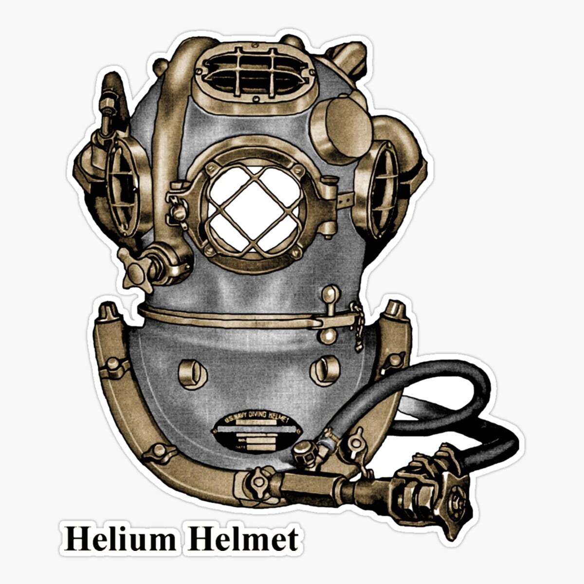 Maneki Vintage Helium Deep Sea Mark V Diving Helmet Er, Phone Decal ...