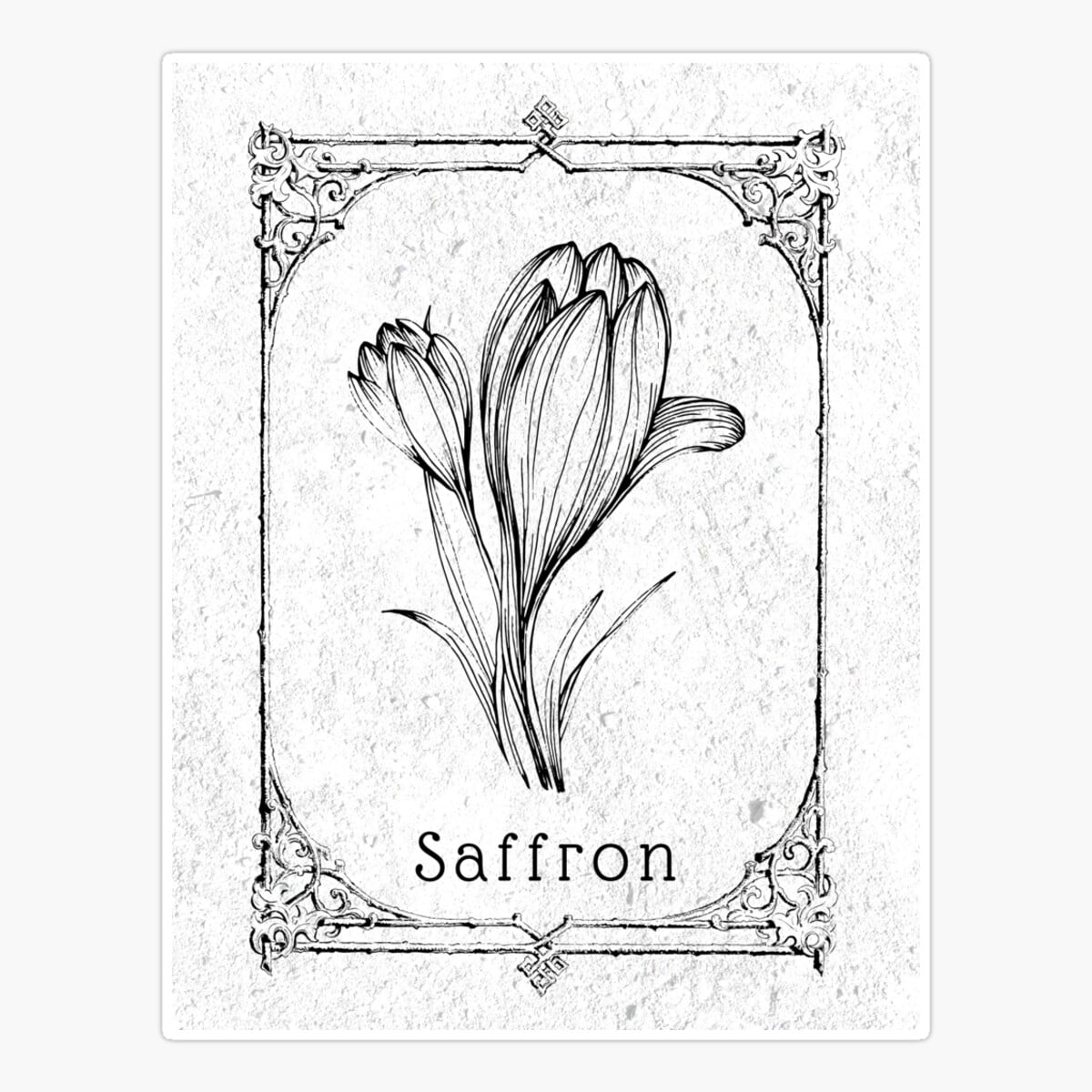 Maneki Vintage Inspired Antique Apothecary Label - Saffron Sticker ...