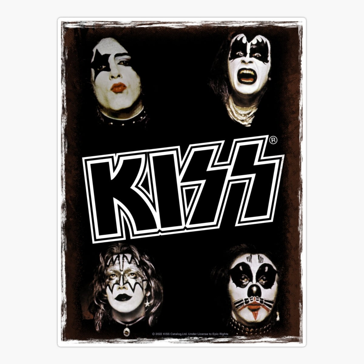 Maneki Vintage Kiss Original Band Sticker, Phone Decal Water Bottle ...