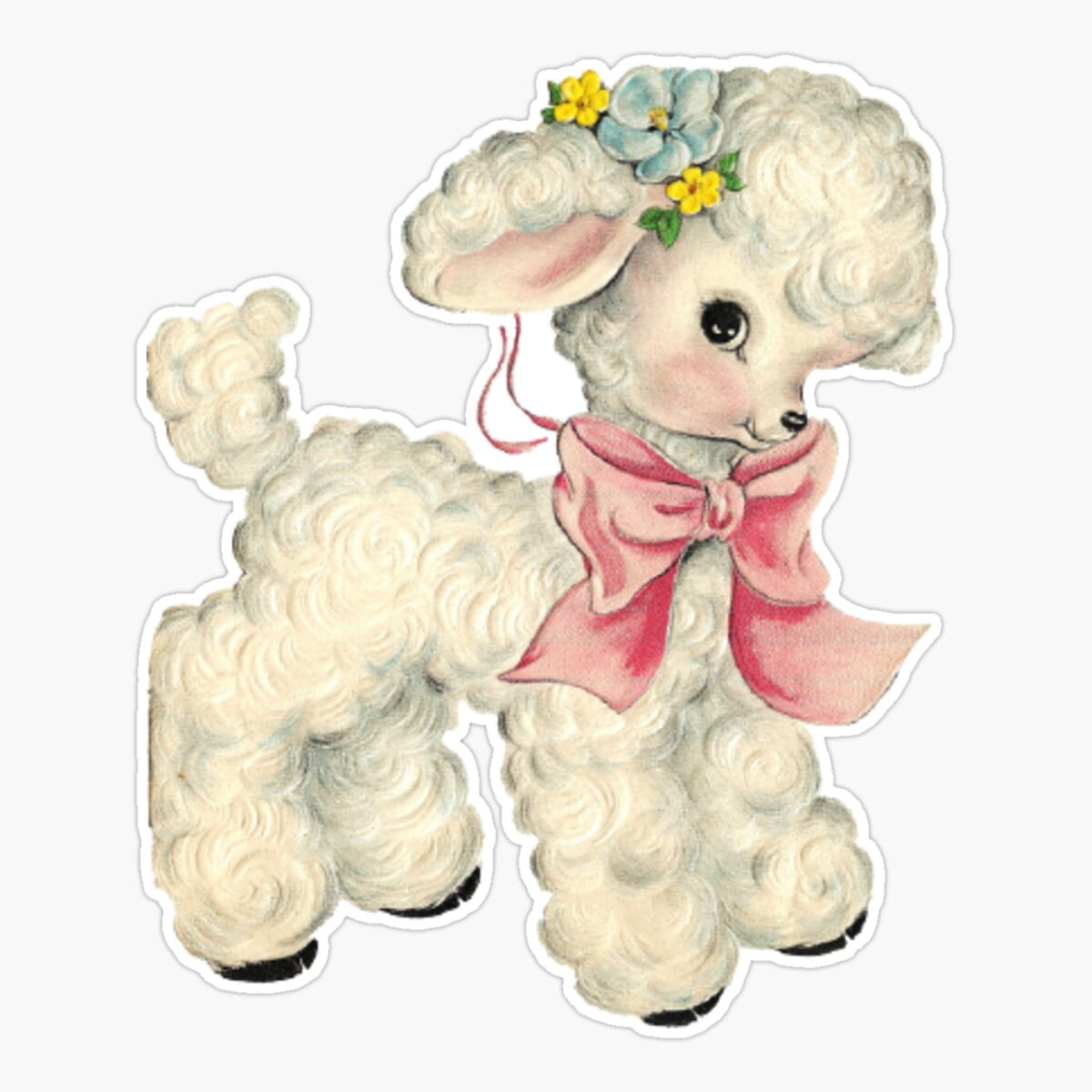 Maneki Vintage Lamb Sticker, Phone Decal Water Bottle Stickers Car ...