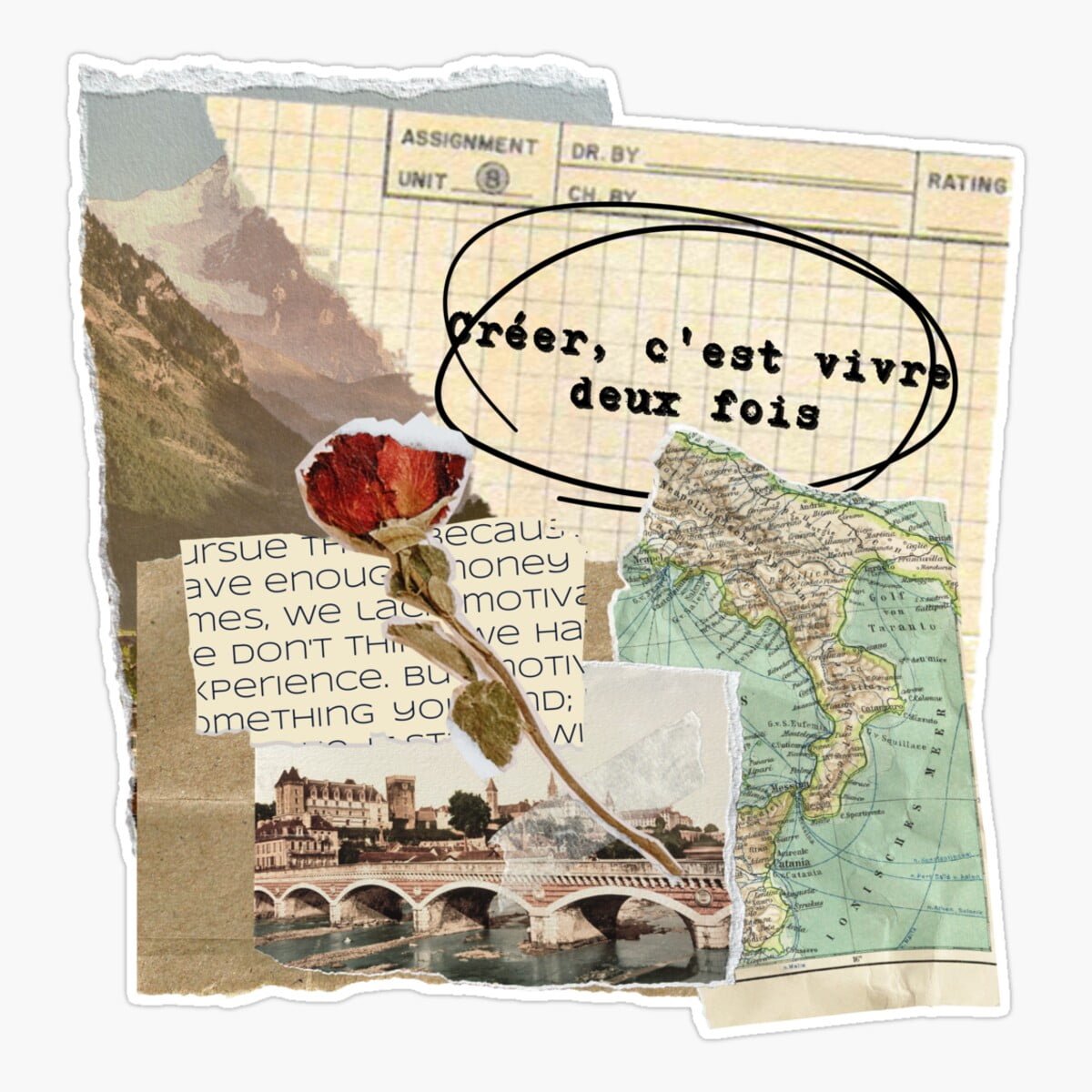 Maneki Vintage Landscape Photo Collage Aesthetic Scrapbooking Creer, C ...