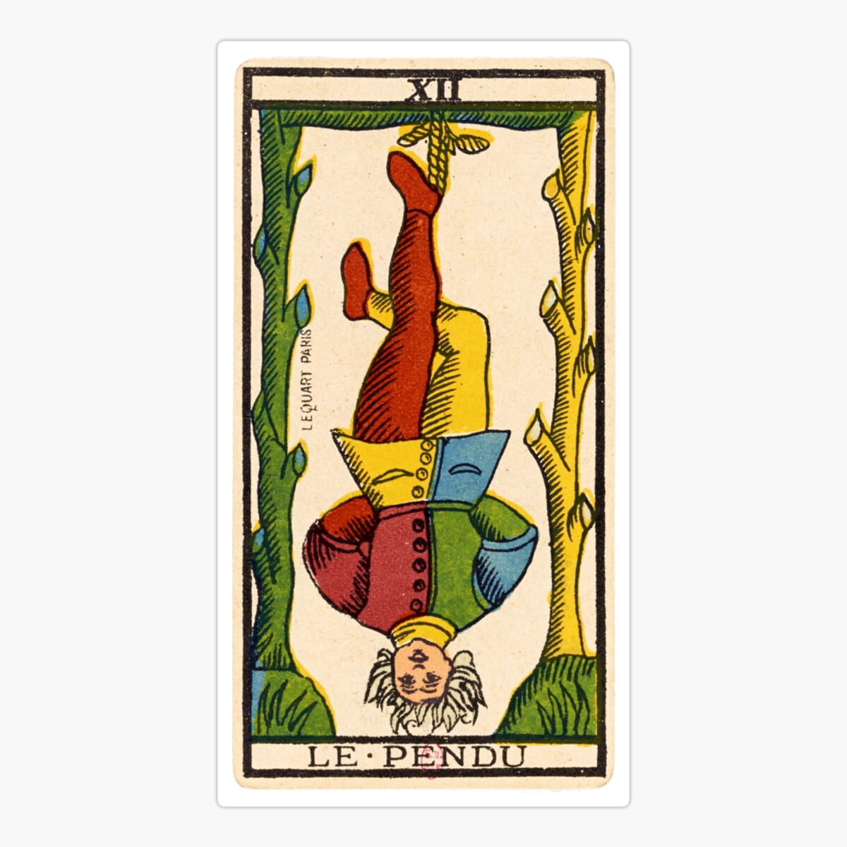 Maneki Vintage Le Pendu Tarot Card Er, Phone Decal Water Bottle ...
