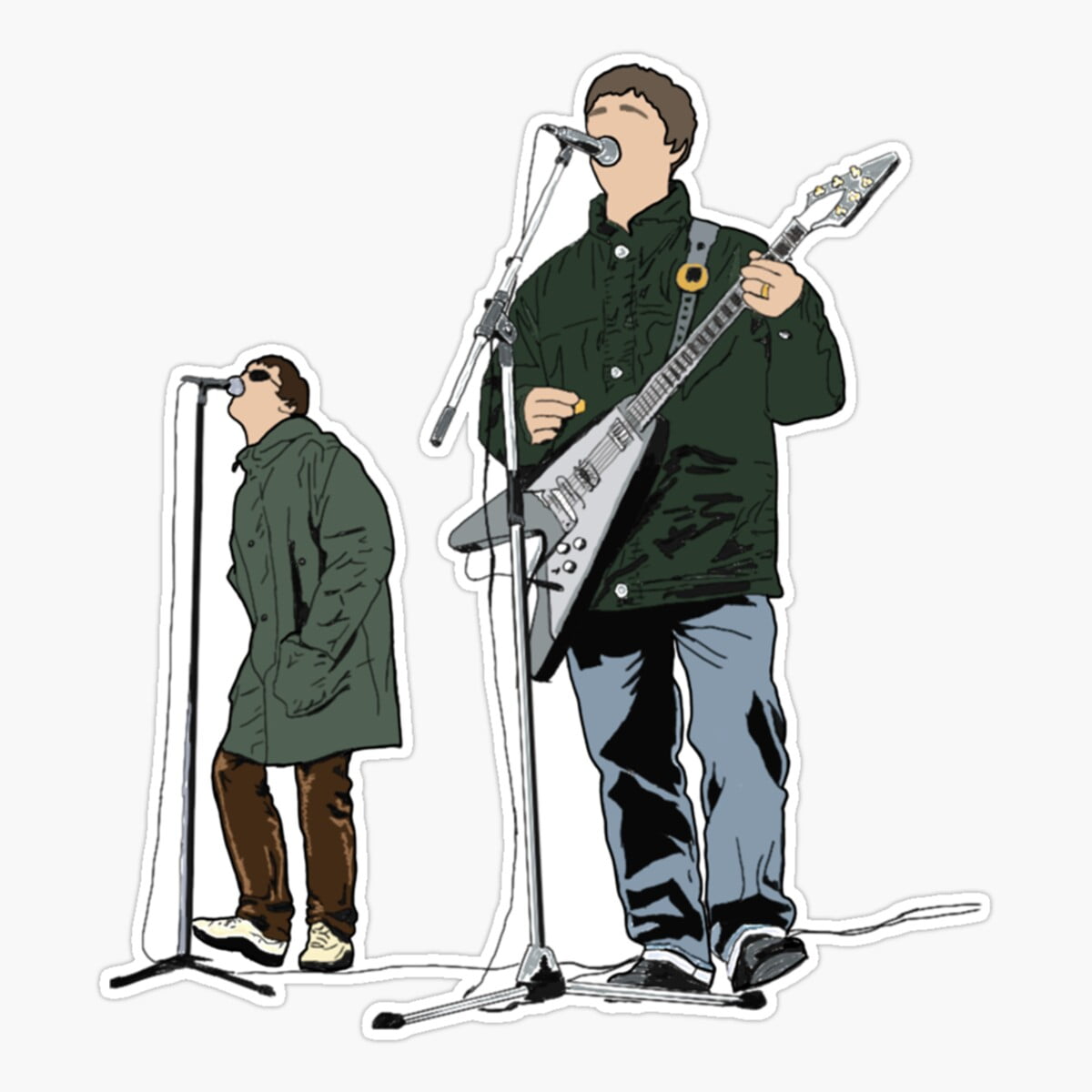 Maneki Vintage Liam Gallagher Art Sticker, Phone Decal Water Bottle ...