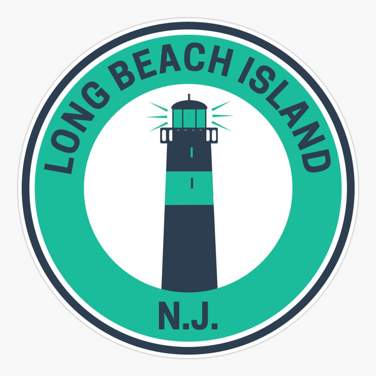 Maneki Vintage Long Beach Island New Jersey Lighthouse Sticker, Phone ...