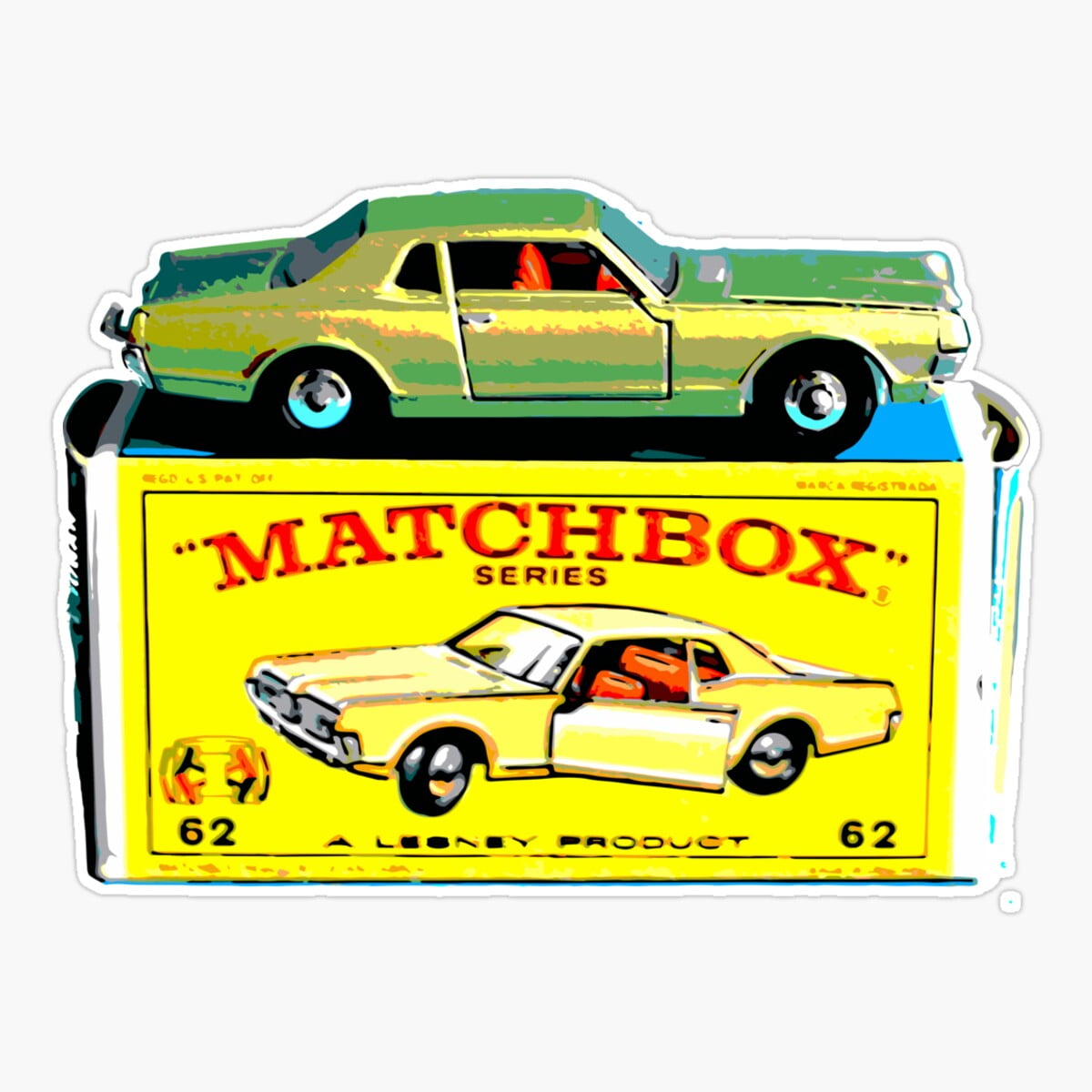 Maneki Vintage Matchbox Lesney Toy Mercury Cougar 1968 Sticker, Phone ...
