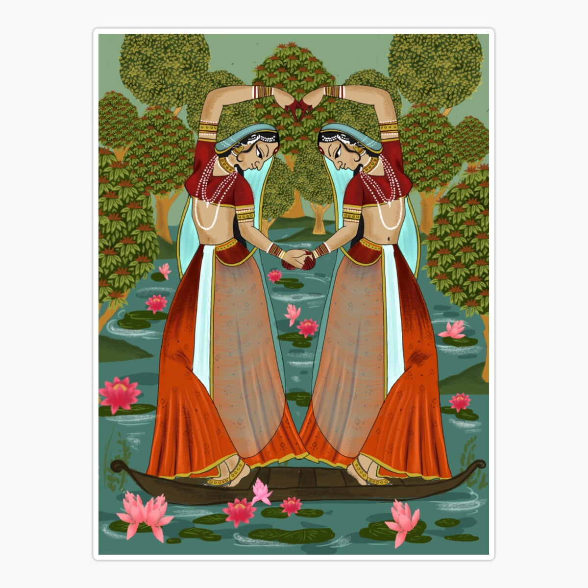 Maneki Vintage Meenakari Art - From Rajasthan Sticker, Phone Decal ...
