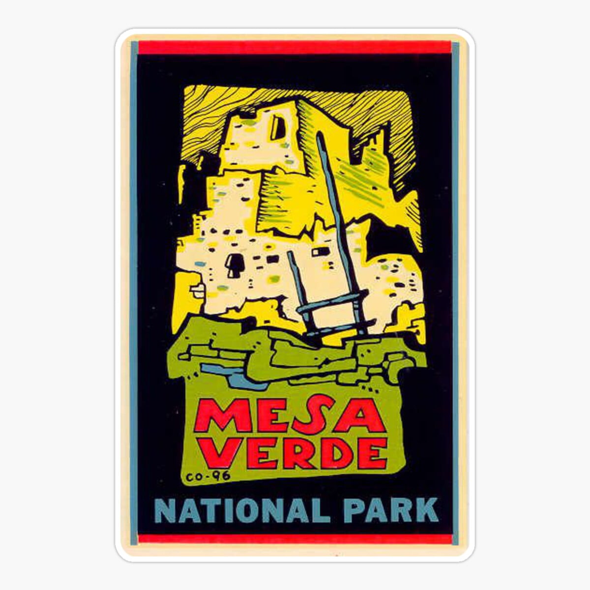 Maneki Vintage Mesa Verde National Park Retro Travel Decal Colorado ...