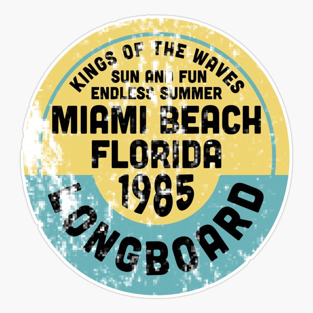 Maneki Vintage Miami Beach Sticker, Phone Decal Water Bottle Stickers ...