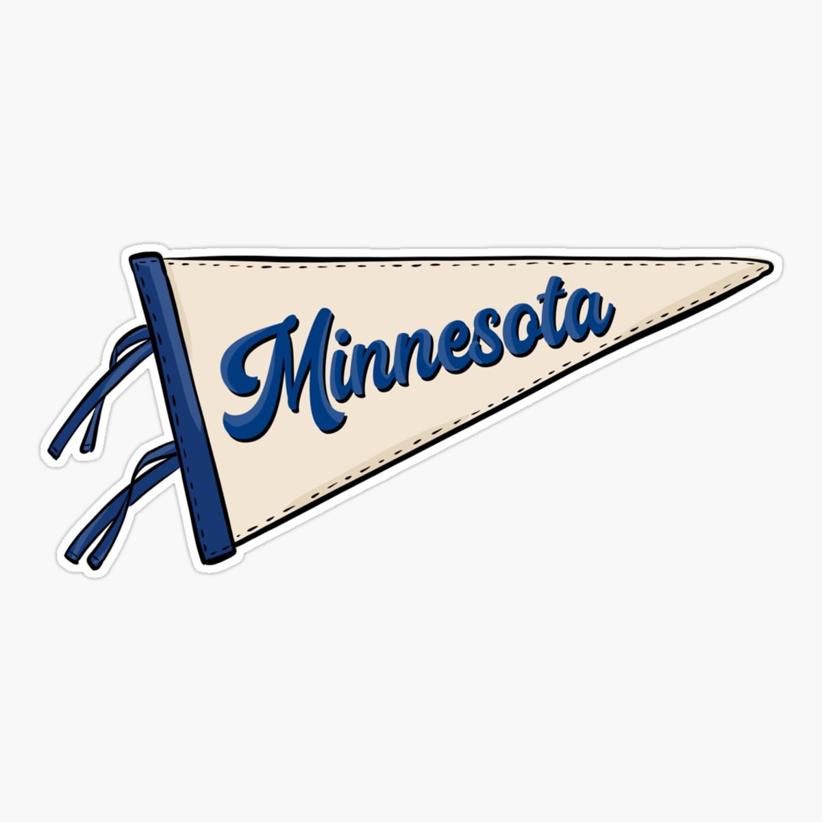 Maneki Vintage Minnesota Pennant Flag Sticker, Phone Decal Water Bottle ...