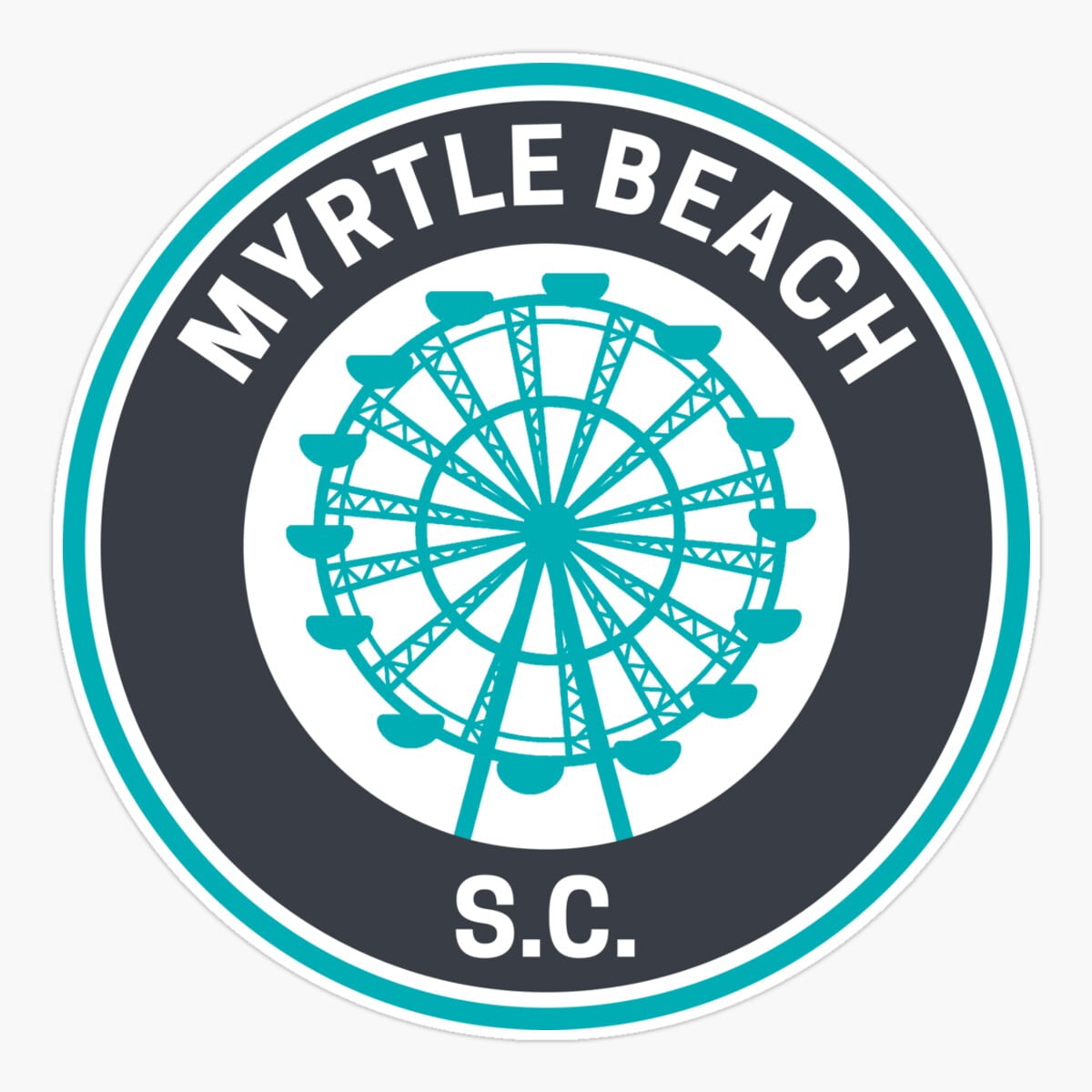 Maneki Vintage Myrtle Beach South Carolina Sticker, Phone Decal Water ...