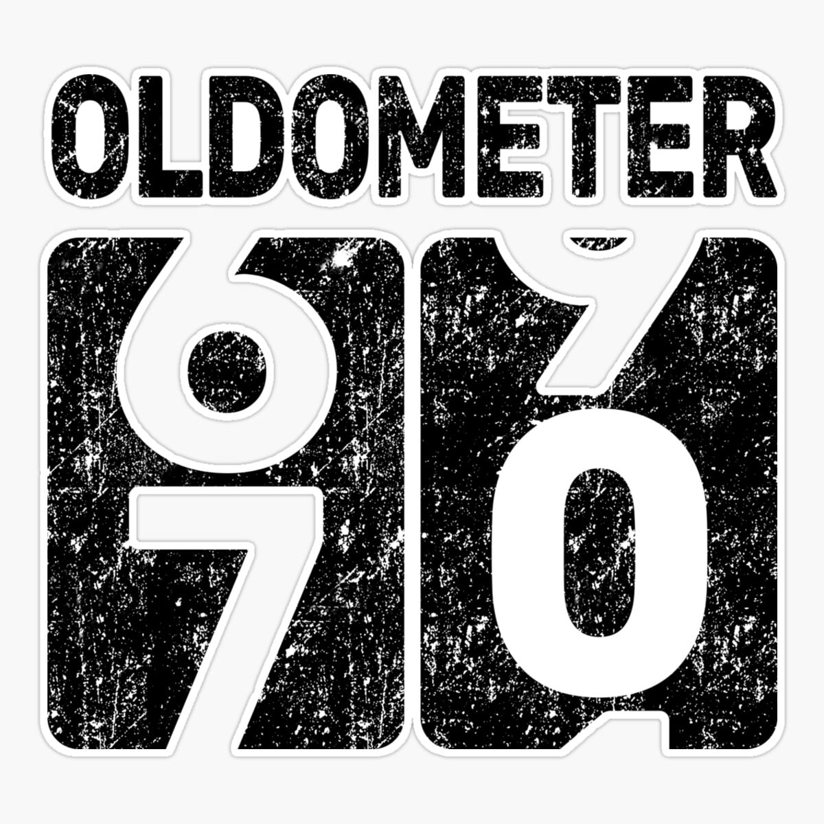 Maneki Vintage Oldometer 70Th Birthday Design Sticker, Phone Decal ...
